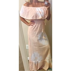 Billabong | Dresses | Billabong Off Shoulder Ruffle Maxi Dress Small ...
